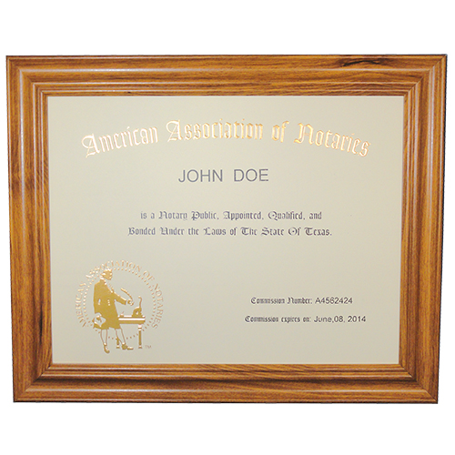 40% OFF Illinois Notary Certificate Frames - American Assoc. of Notaries